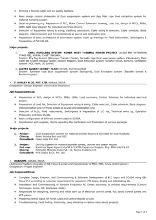Resume electrical & instrumentation engg 10+ yrs exp | DOC