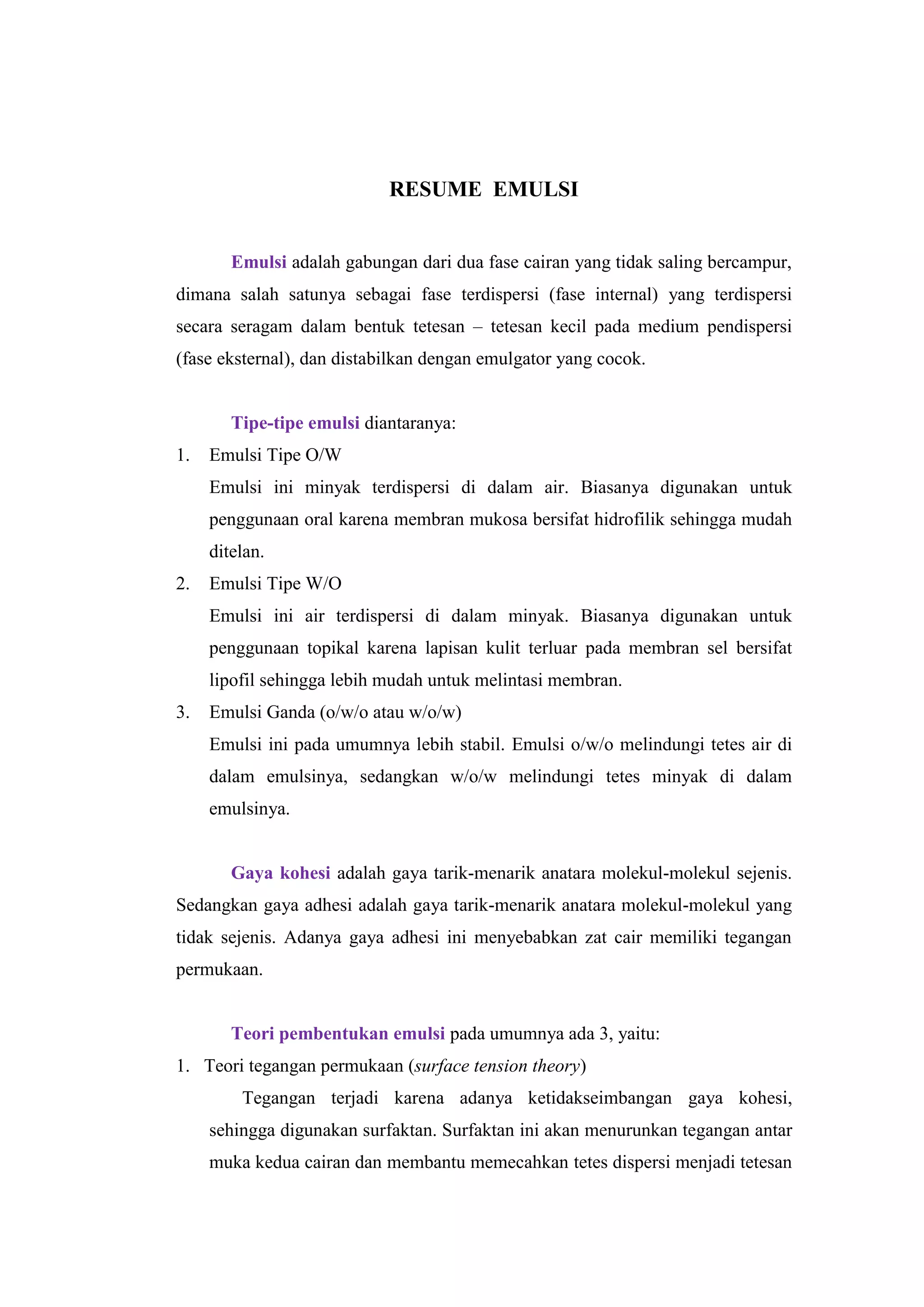 Resume emulsi harsya | DOCX