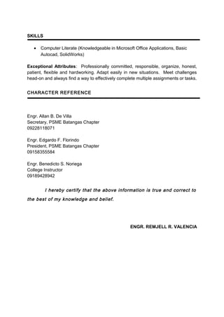 Resume Engr. remjell valencia | DOC