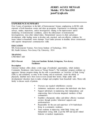 Jerry's Resume | DOCX