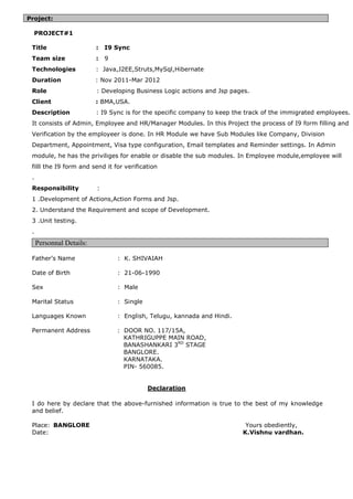 Resume exp | DOCX | Computing | Technology & Computing