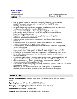 8+ years of Experience in Intune, Tanium, SCCM and Vulnerability ...