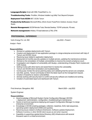 8+ years of Experience in Intune, Tanium, SCCM and Vulnerability ...