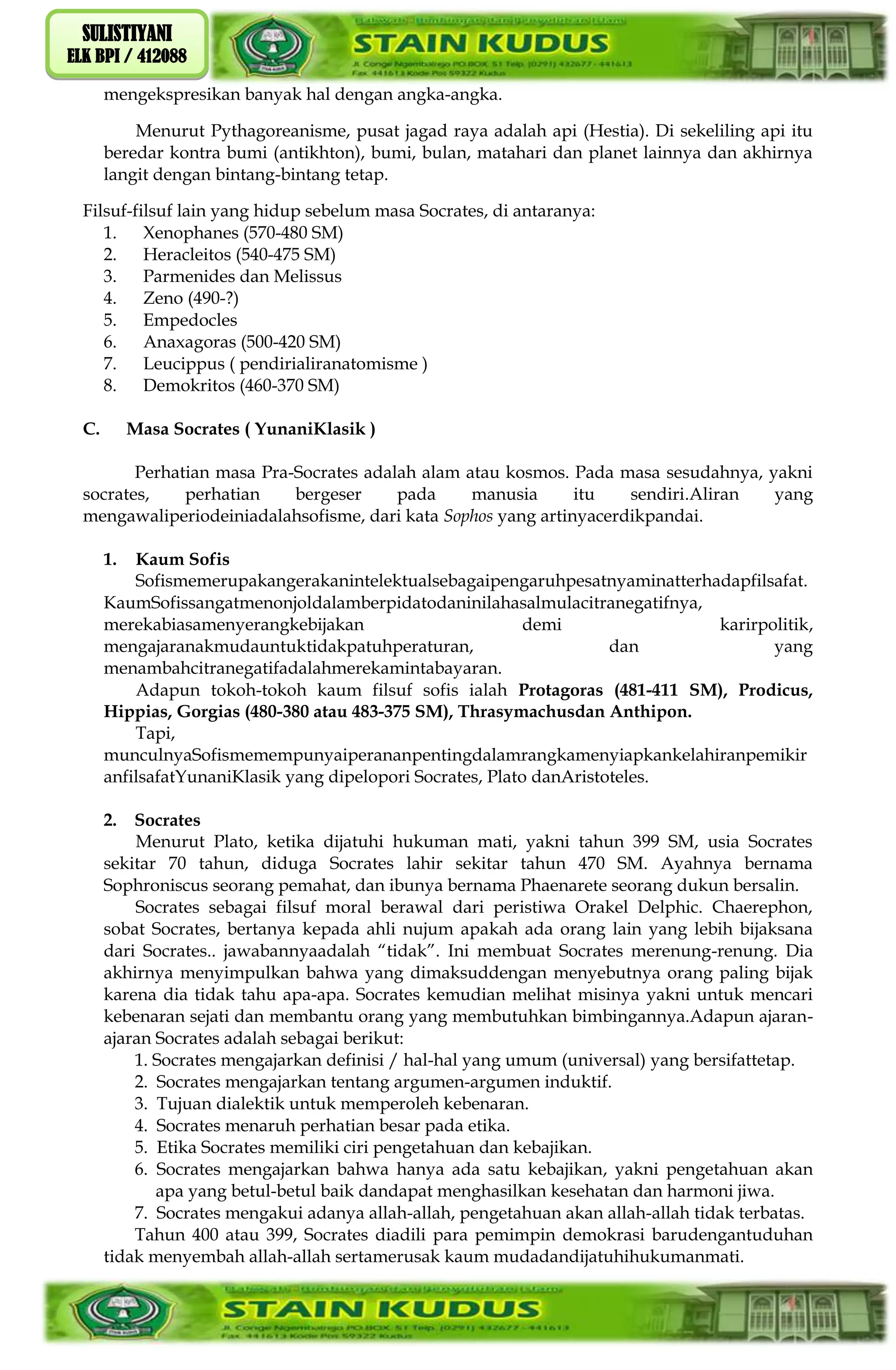 FILSAFAT YUNANI | DOCX