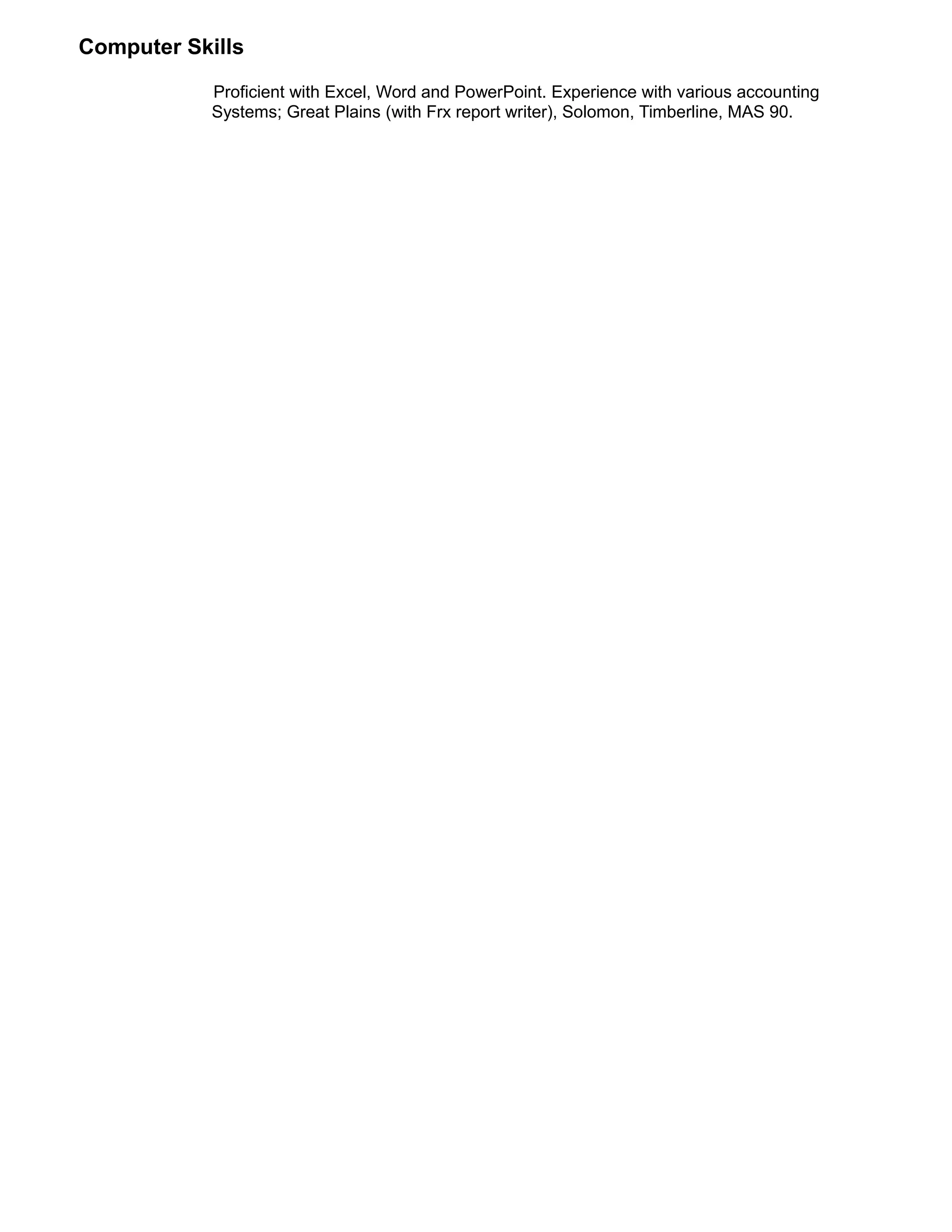 Resume final | RTF | Business Accounting & Finance | Business