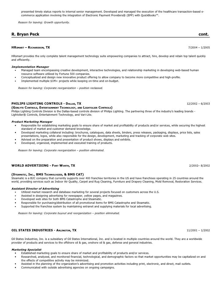 Resume For Bryan Peck