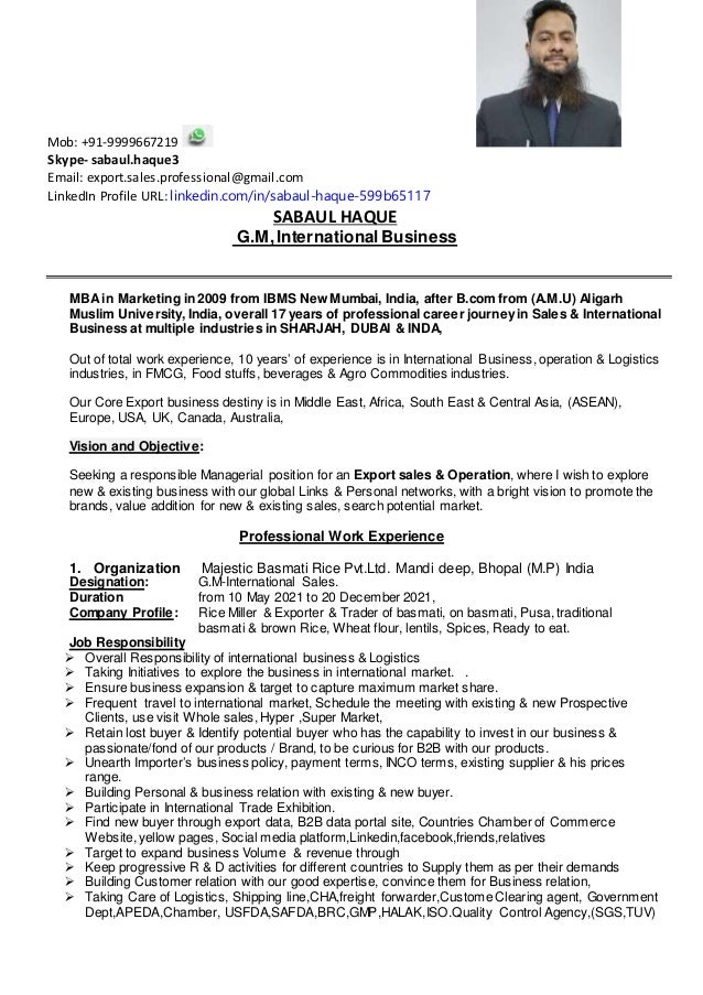 Resume for G.M International Business.docx | Logistics | Business