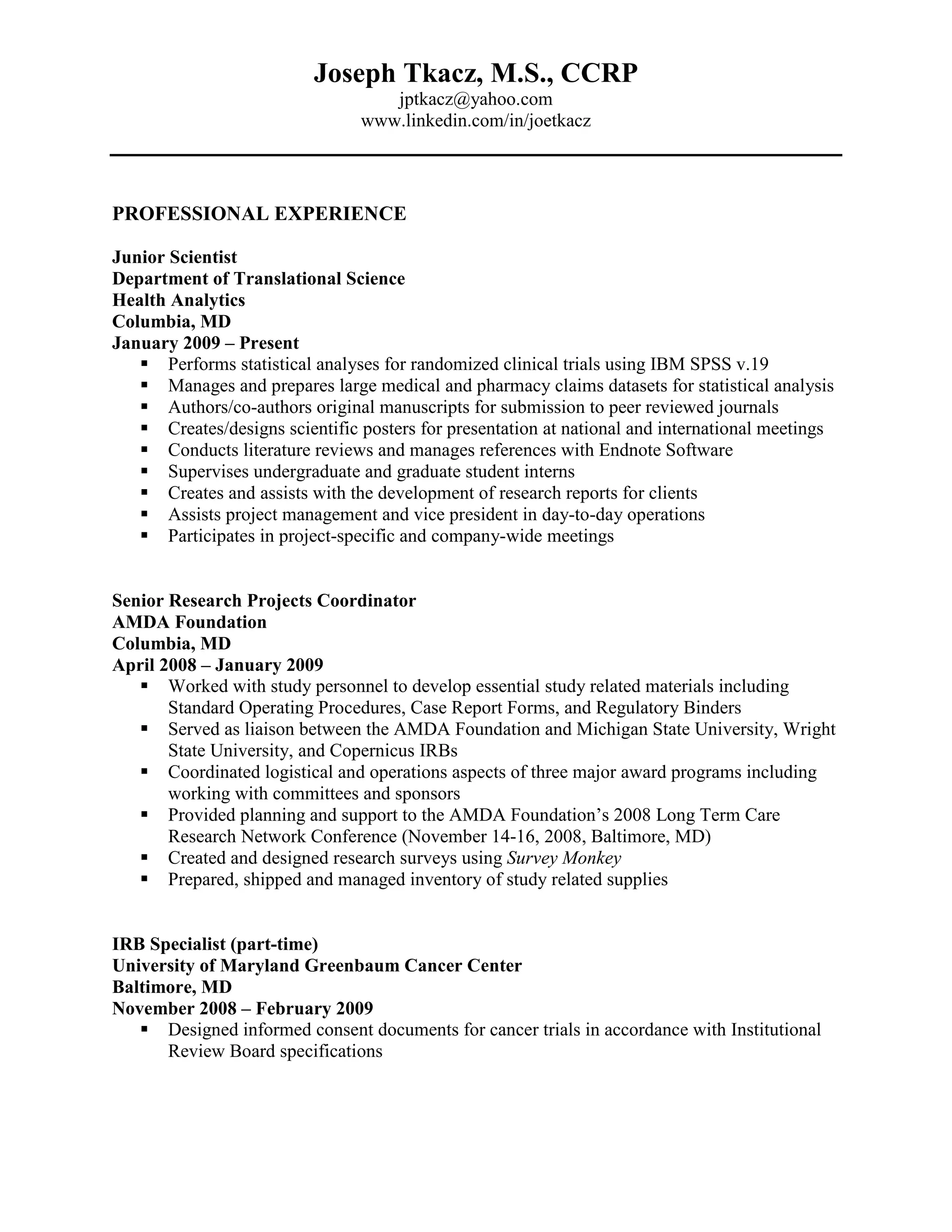 Detailed Resume | PDF