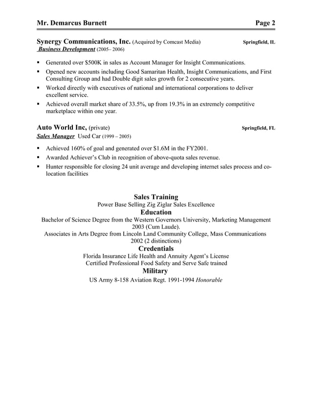 Resume For Marc Burnett2[1] | PDF