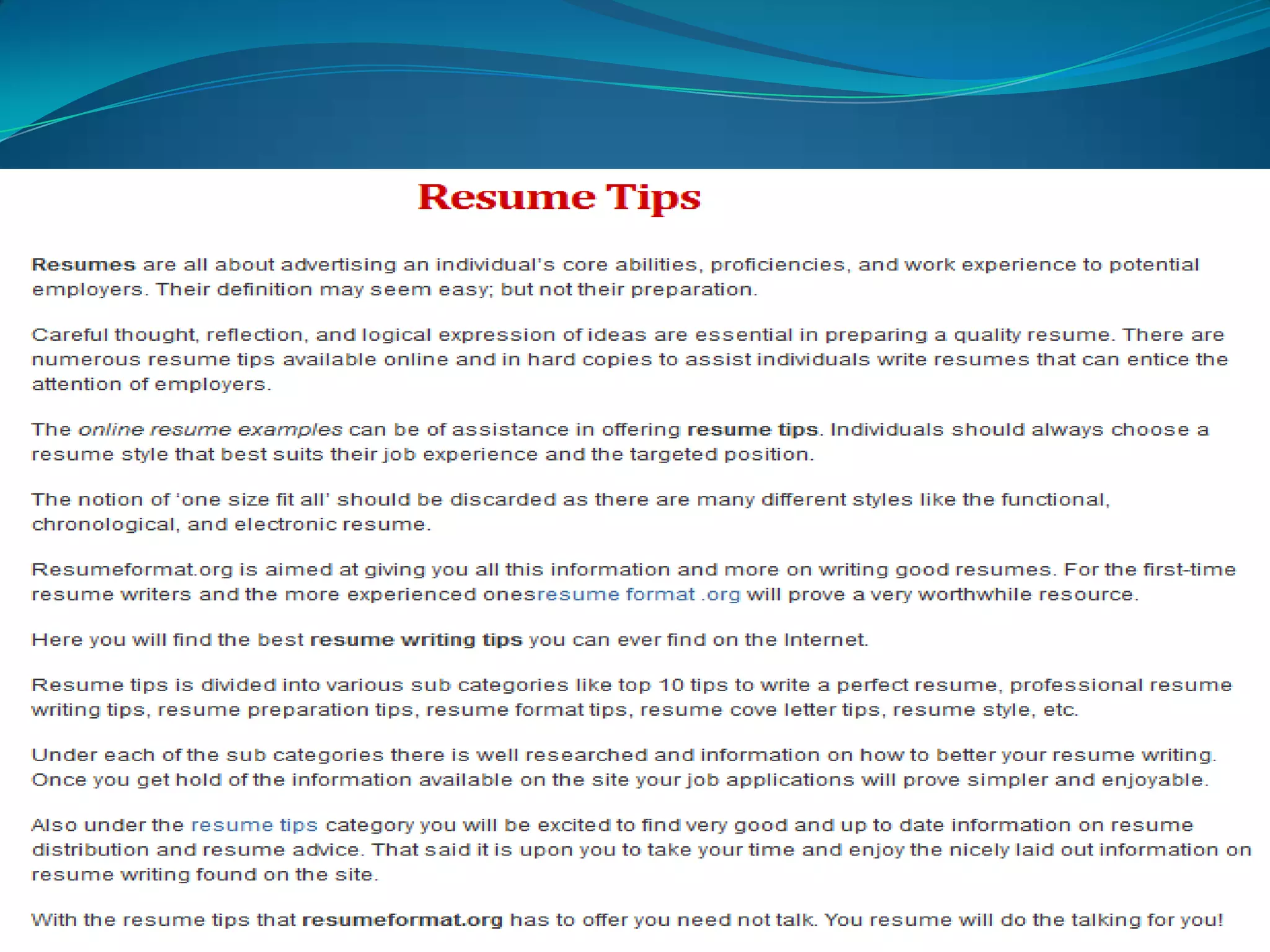 Resume format | PPSX