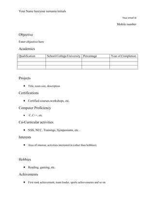 Resume format | DOTX