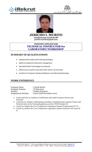 Student Resume Sample Filipino
