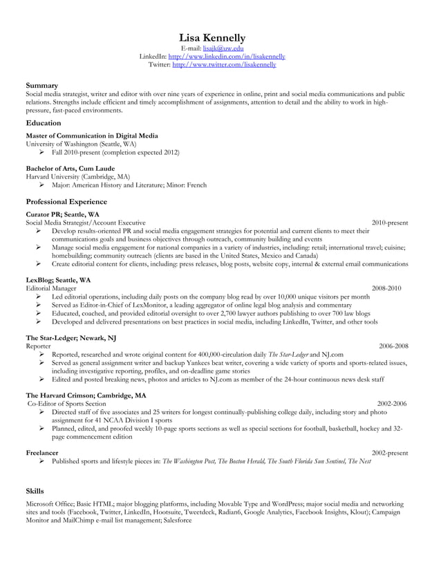 Lisa Kennelly resume | PDF