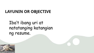 RESUME (FIL 12) Power point Presentation | PPTX