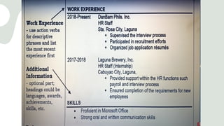 RESUME (FIL 12) Power point Presentation | PPTX