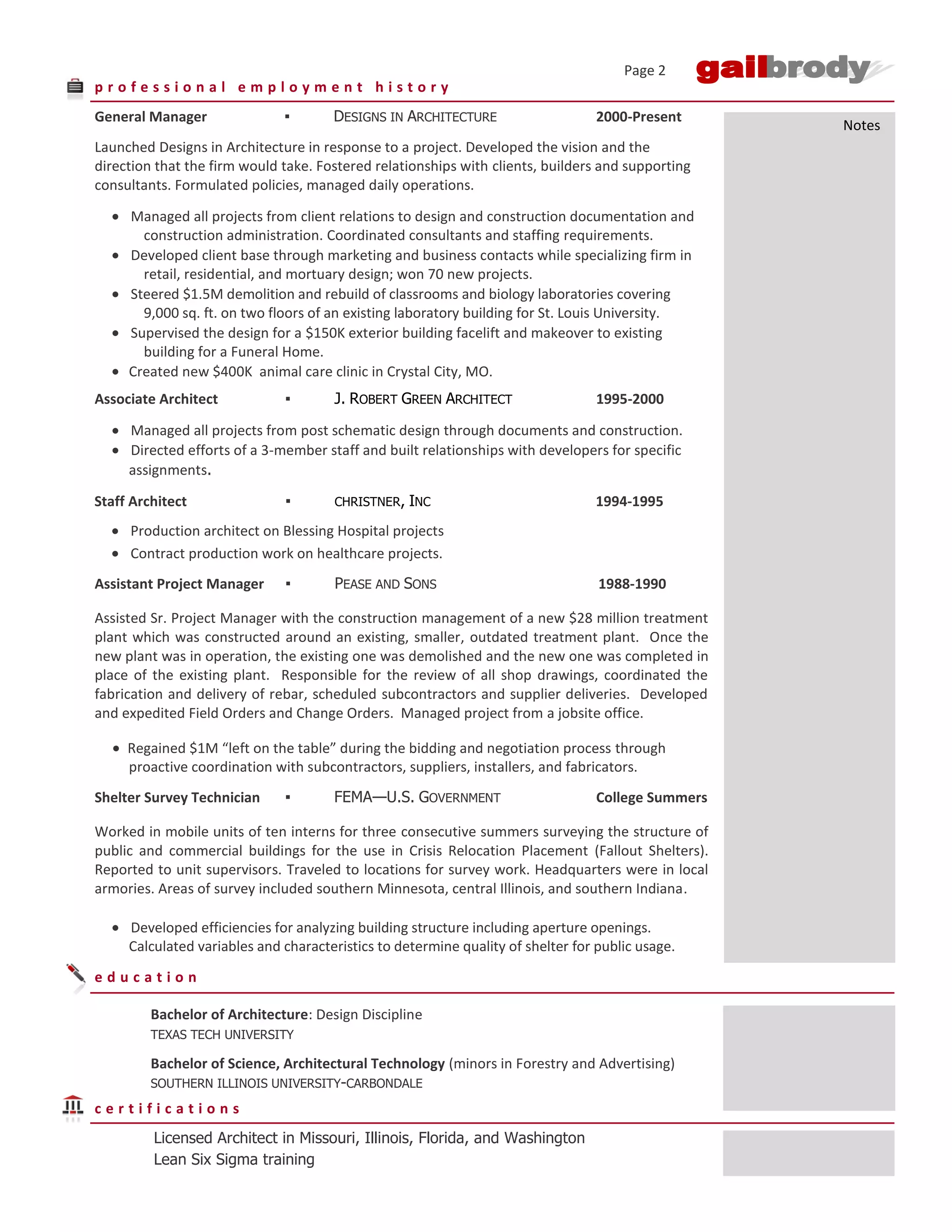 Resume gail brody april 2013 | PDF