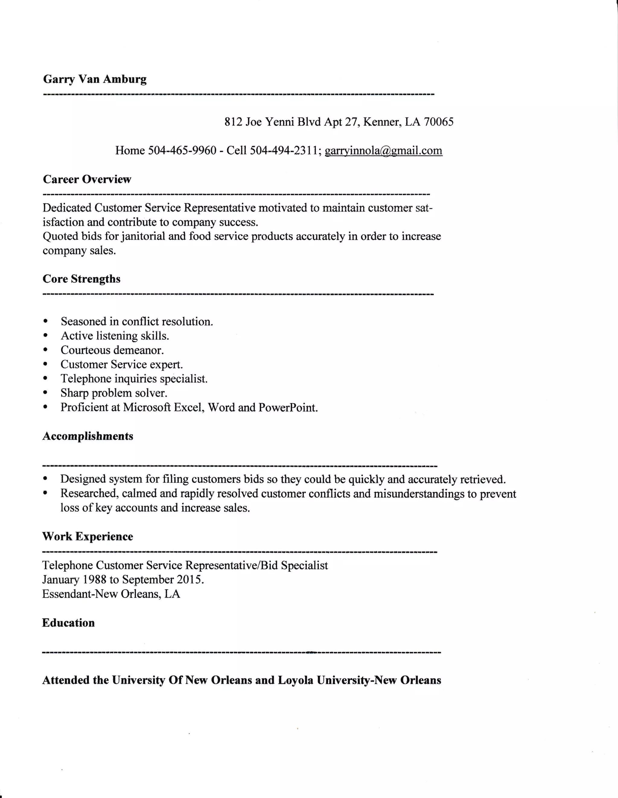 Resume garry vanamburg_edited2 | PDF