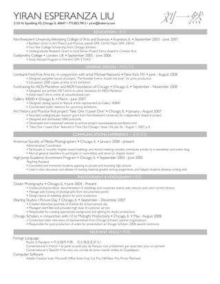 YiRan Liu CV | PDF | Design | Fine Art