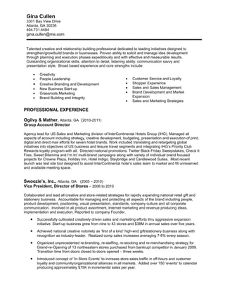 Resume Gina Cullen 2.14.11