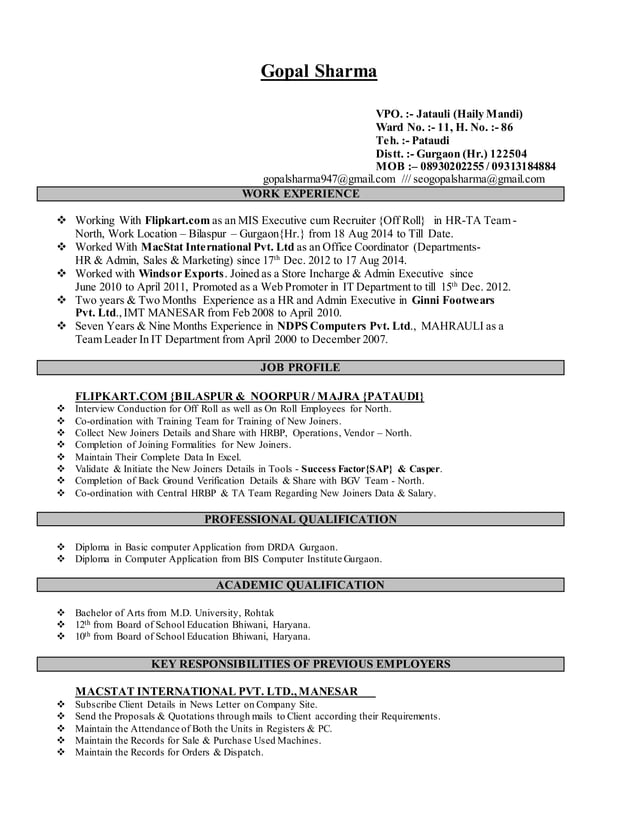 Resume gopal sharma | DOCX