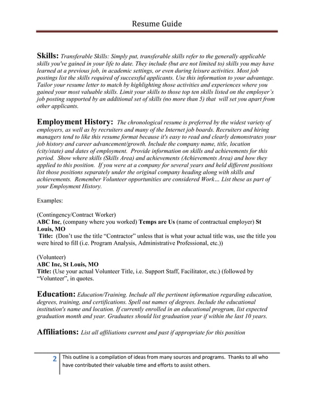 Resume guide | PDF