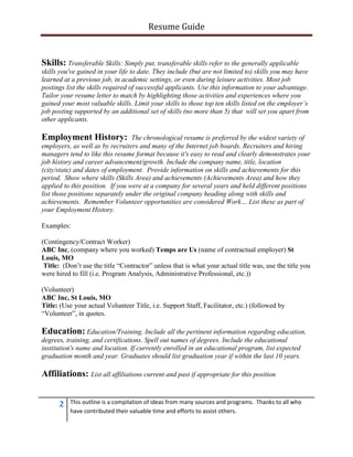 Resume guide | PDF