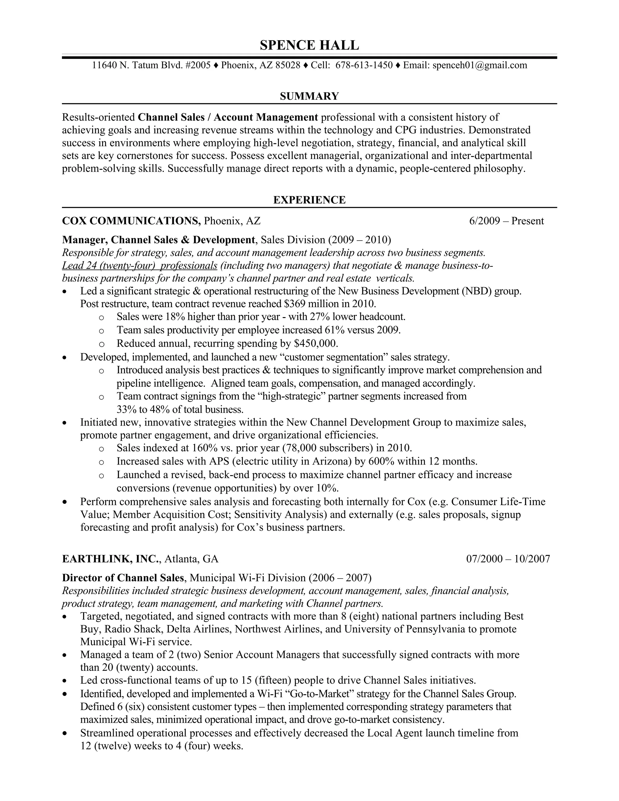 Resume - Spence Hall | DOC