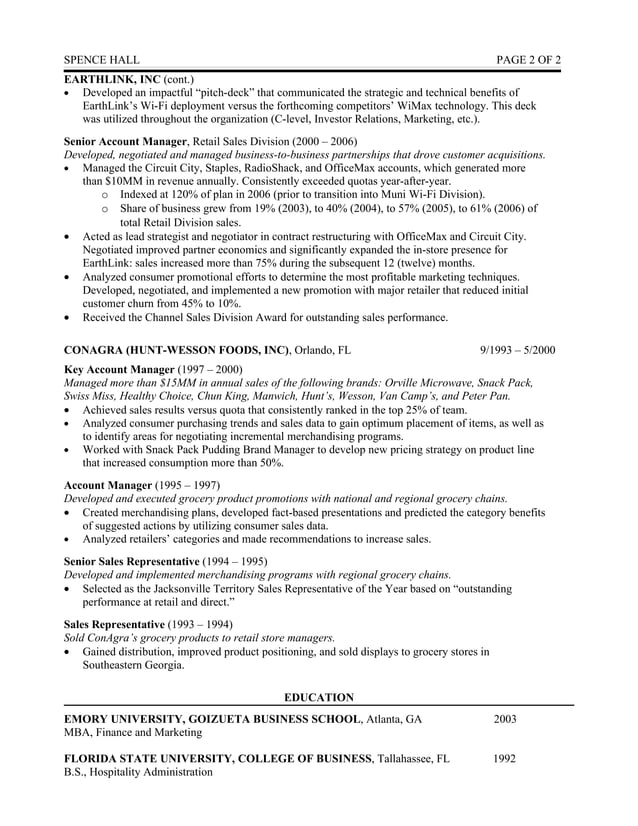 Resume - Spence Hall | PDF