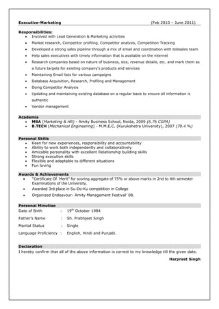 Resume - Harpreet Singh Kalra | PDF