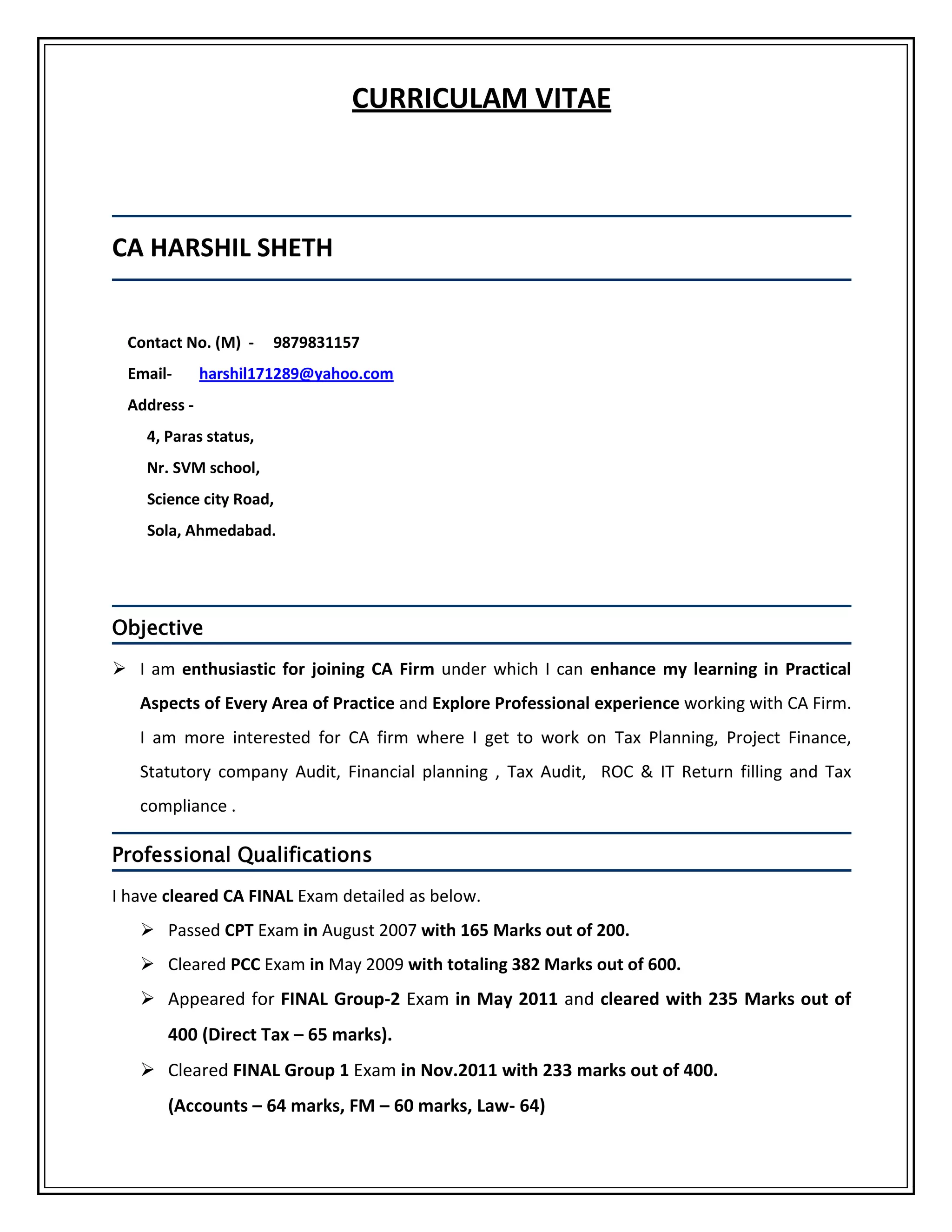 Resume harshil | DOCX