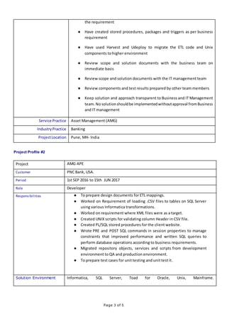 Resume ETL-Informatica developer | PDF