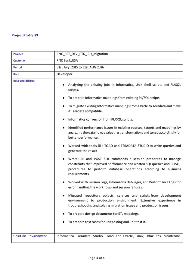 Resume ETL-Informatica developer | PDF
