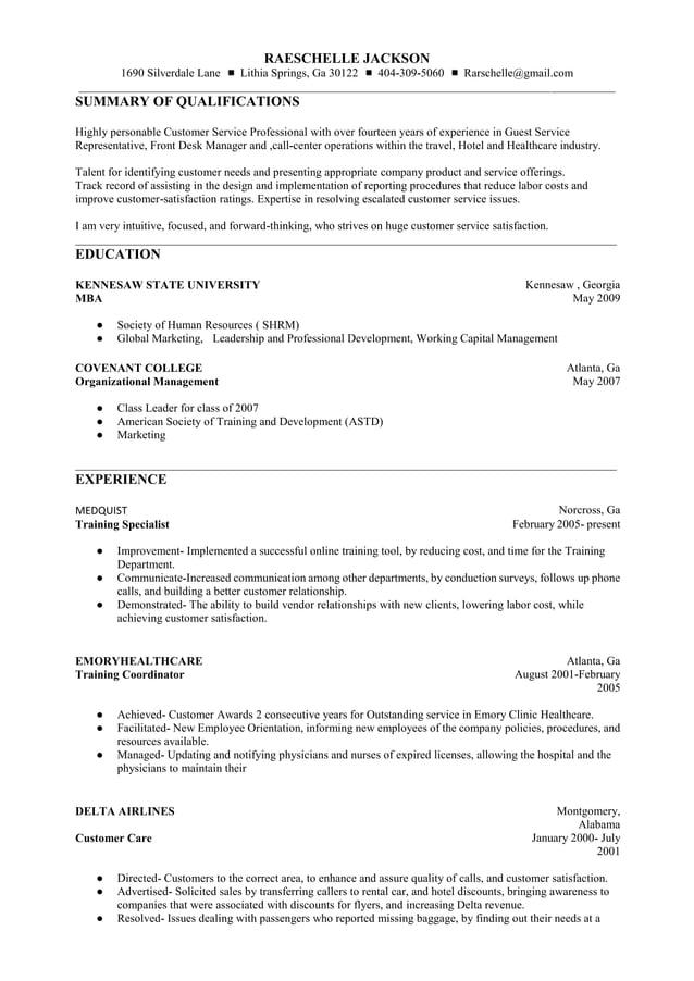 Resume Hospitality | DOCX | Hotels and Motels | Travel Type