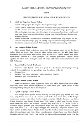 Resume Buku Hukum Perdata "PENGANTAR HUKUM PERDATA TERTULIS (BW) | DOCX