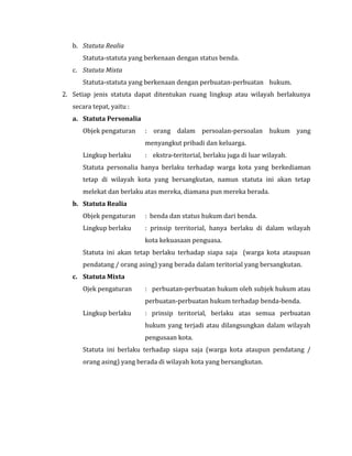 Resume Hukum Perdata Internasional | DOCX