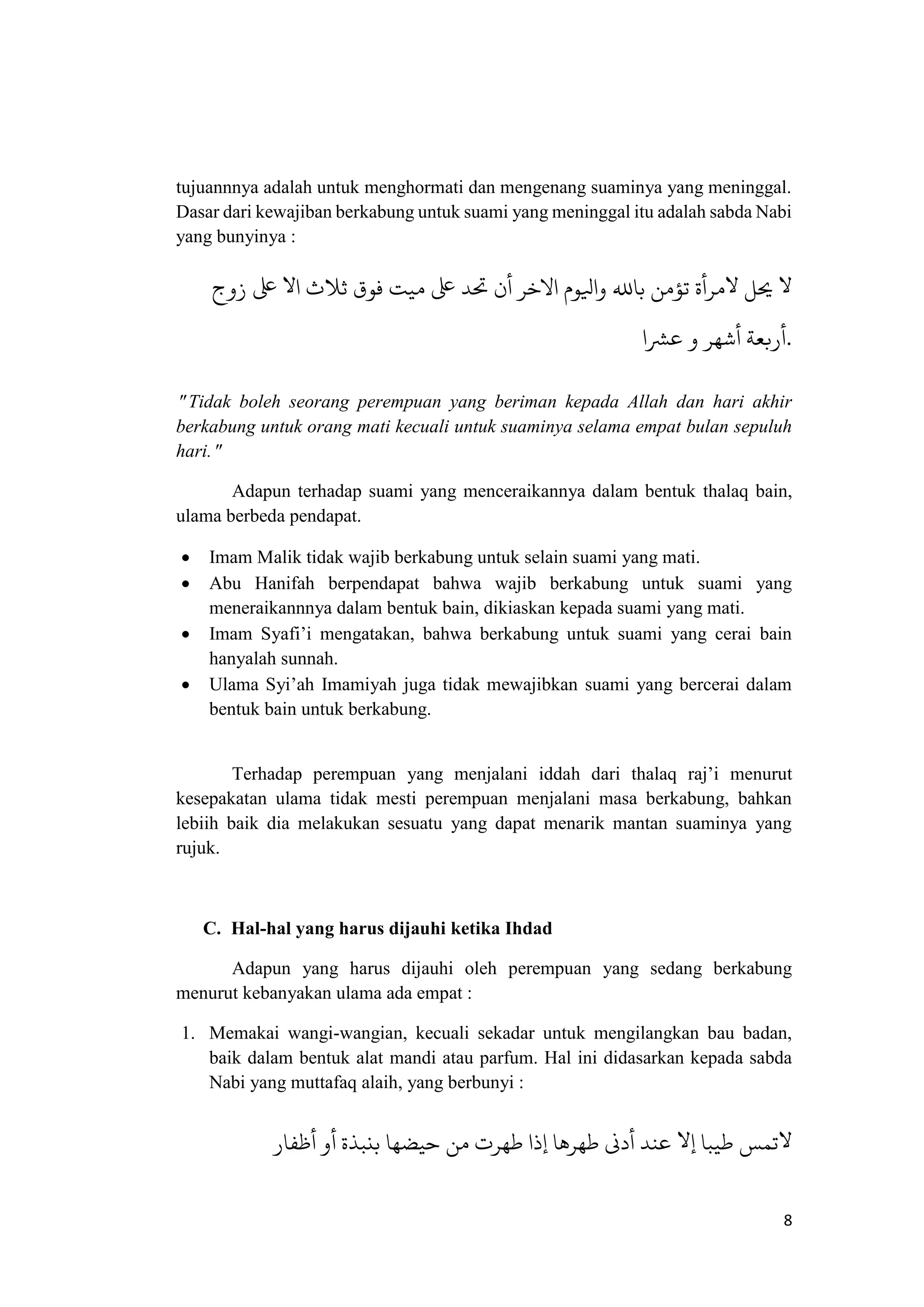 Iddah Ihdad dan Harta Bersama Wanita Karir | PDF