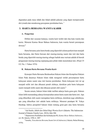 Iddah Ihdad dan Harta Bersama Wanita Karir | PDF