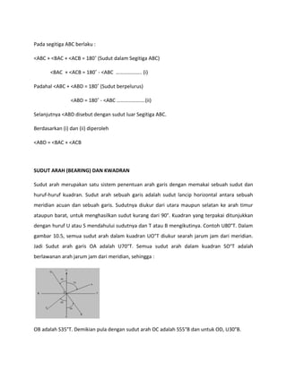 Resume ilmu ukur tanah pertemuan ke 3 | PDF