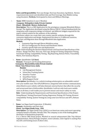 Resume imran ansari ansari | DOC