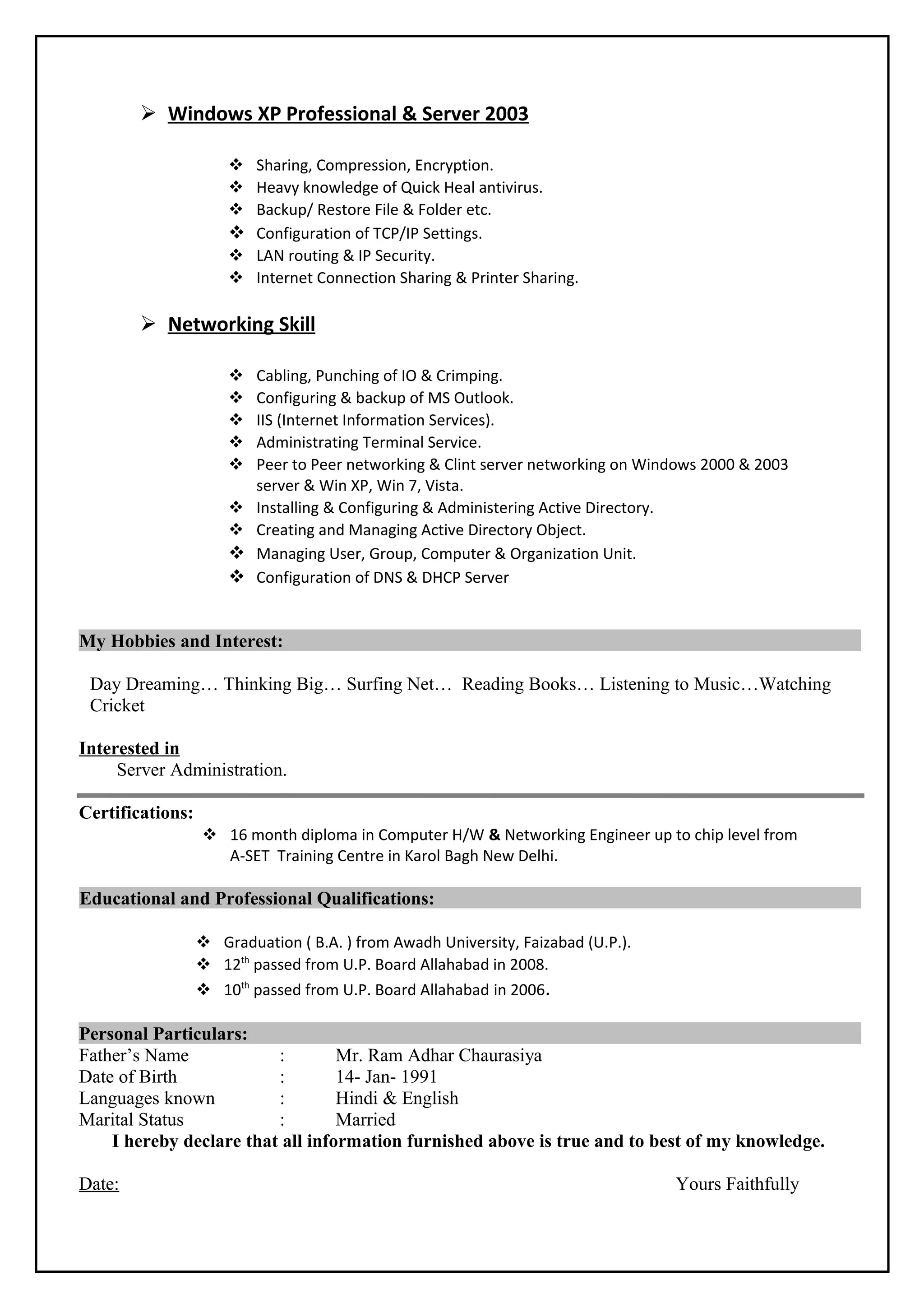 Resume IT | DOC