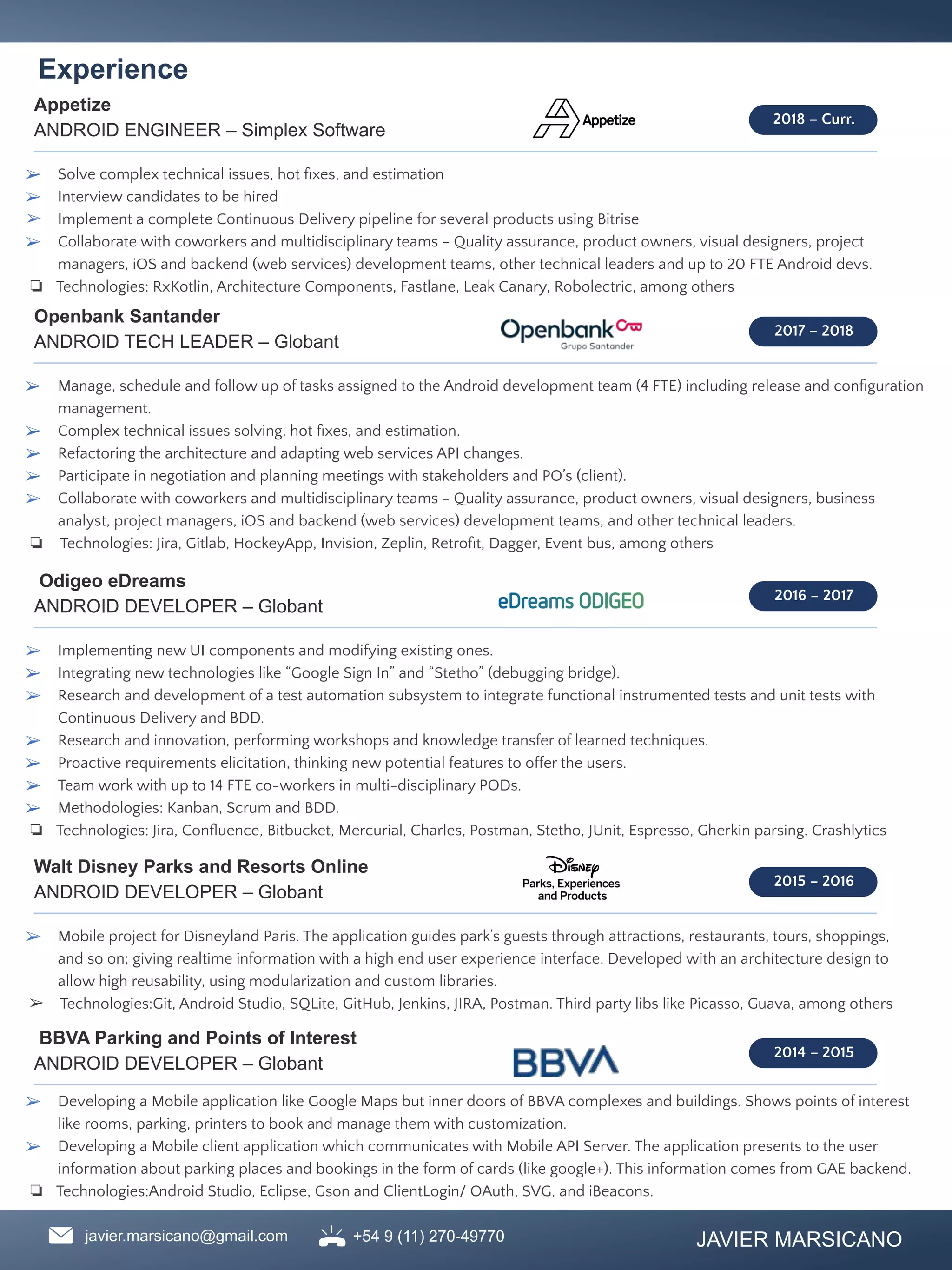 Mobile Developer Resume | PDF