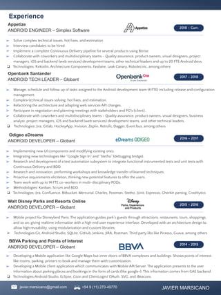 Mobile Developer Resume | PDF | Operating Systems | Computer Software and Applications