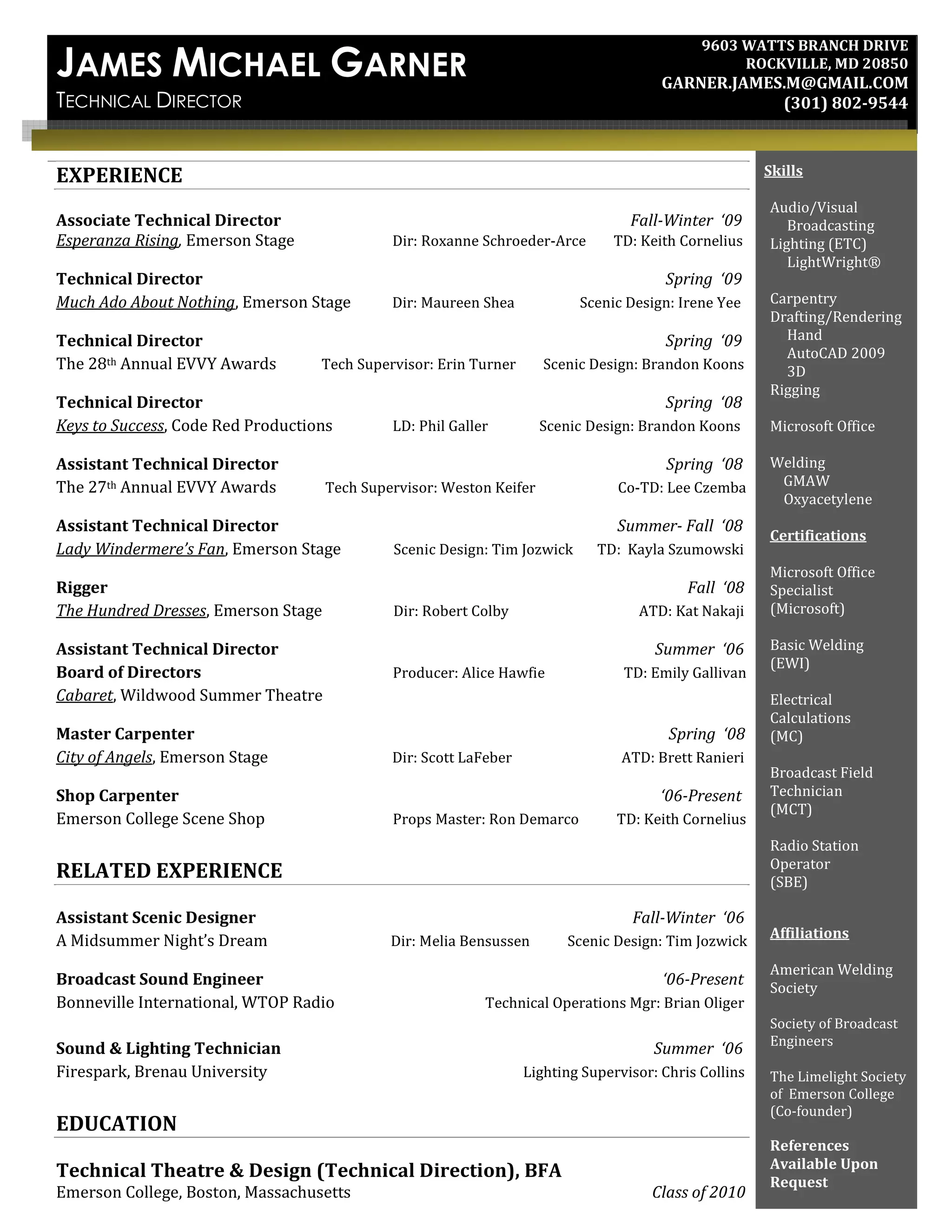 Theatre Resume | PDF