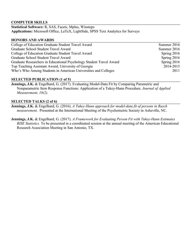 Resume Jeremy Kyle Jennings | PDF | Educational Assessment | Education