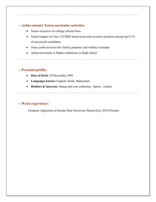Resume jerin | PDF