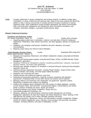 Resume john andrews_2 | DOCX | Databases | Computer Software and ...