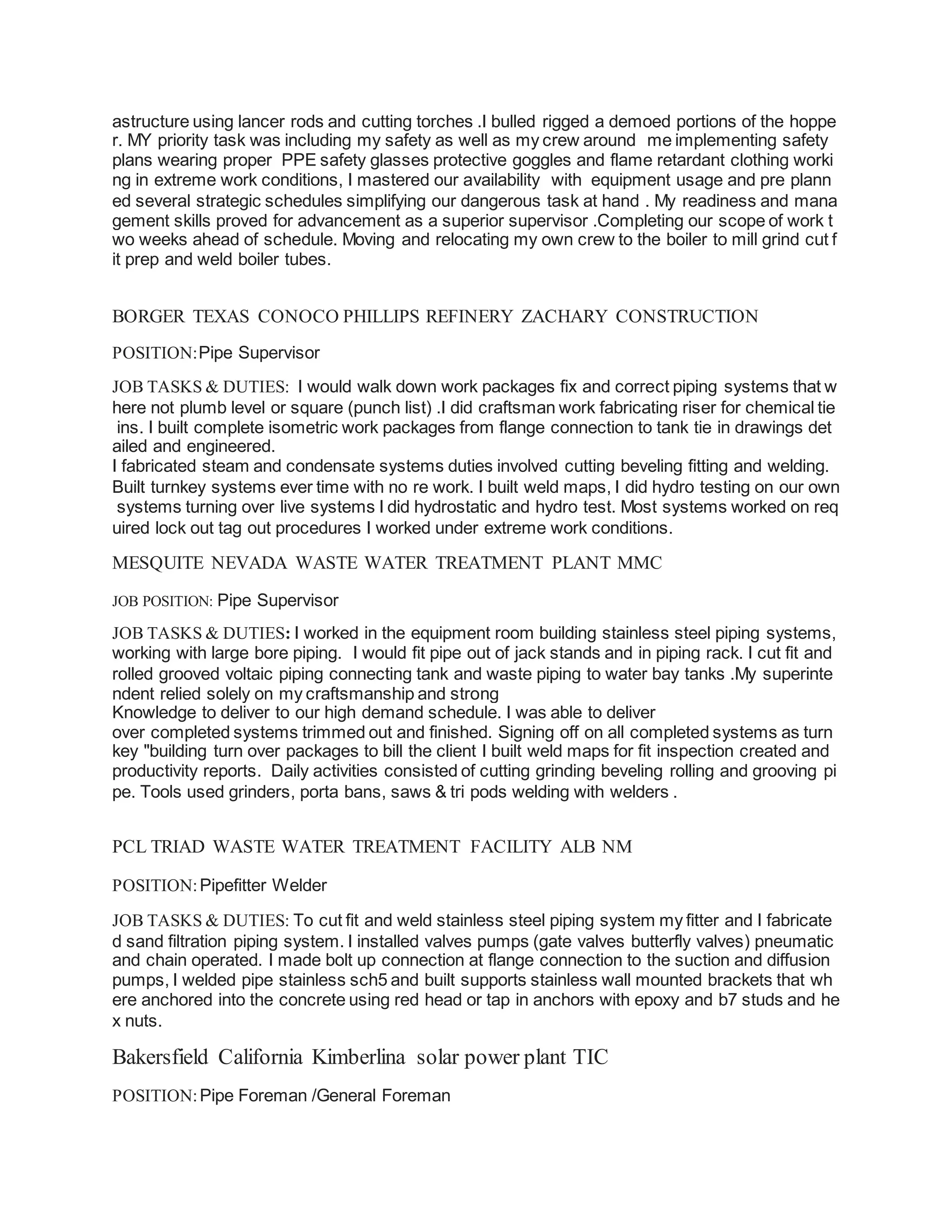 Resume joseph chavez | DOCX | Civil Engineering Industry | Industries