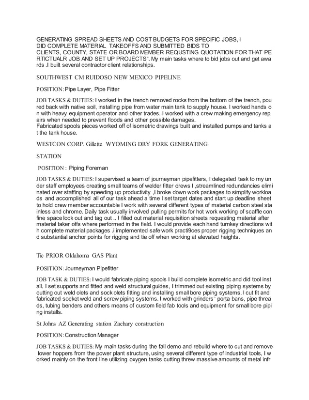 Resume joseph chavez | DOCX | Civil Engineering Industry | Industries