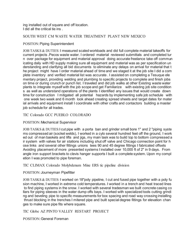 Resume joseph chavez | DOCX | Civil Engineering Industry | Industries