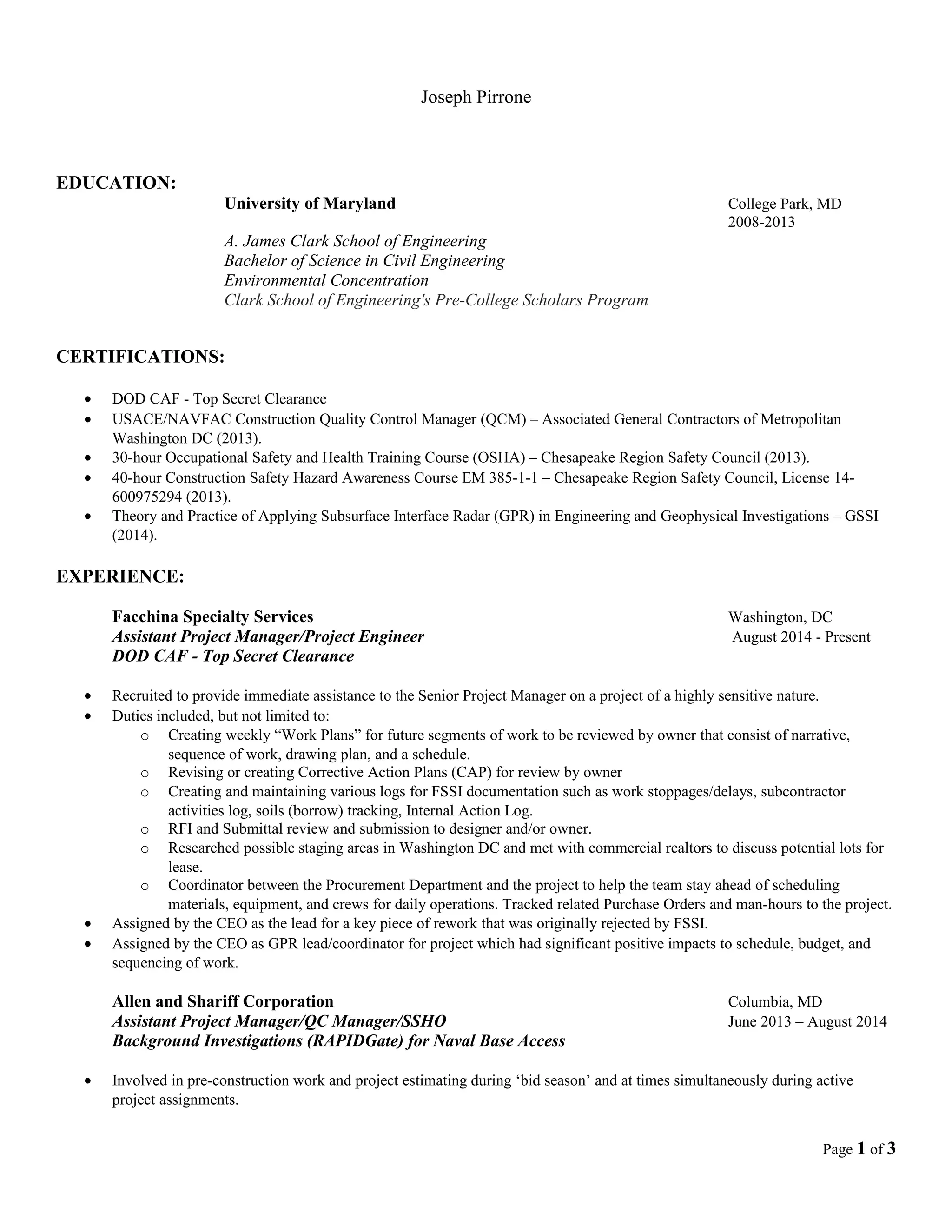 Resume joseph pirrone_11-2014 | DOC